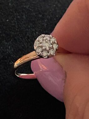 Jewelry | 18kt Gold Diamond Cluster Engagement Promise Ring With Gem ...